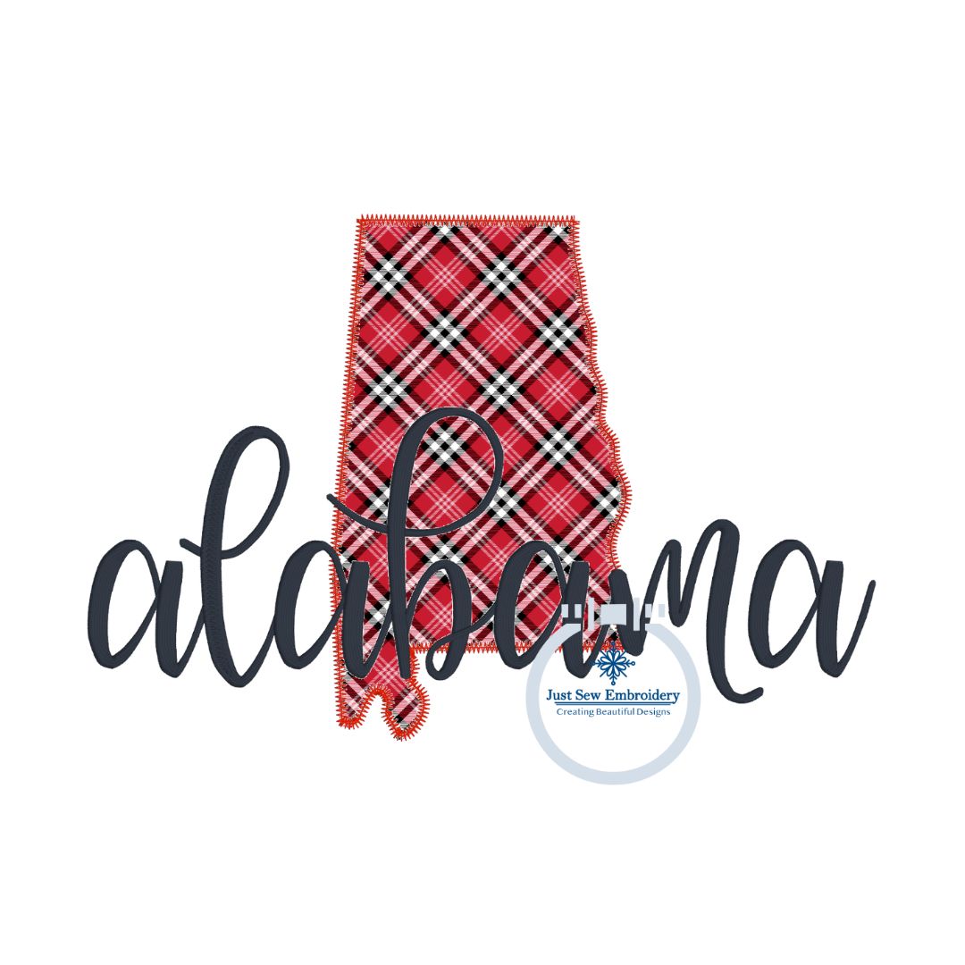 AL Alabama embroidered script design
